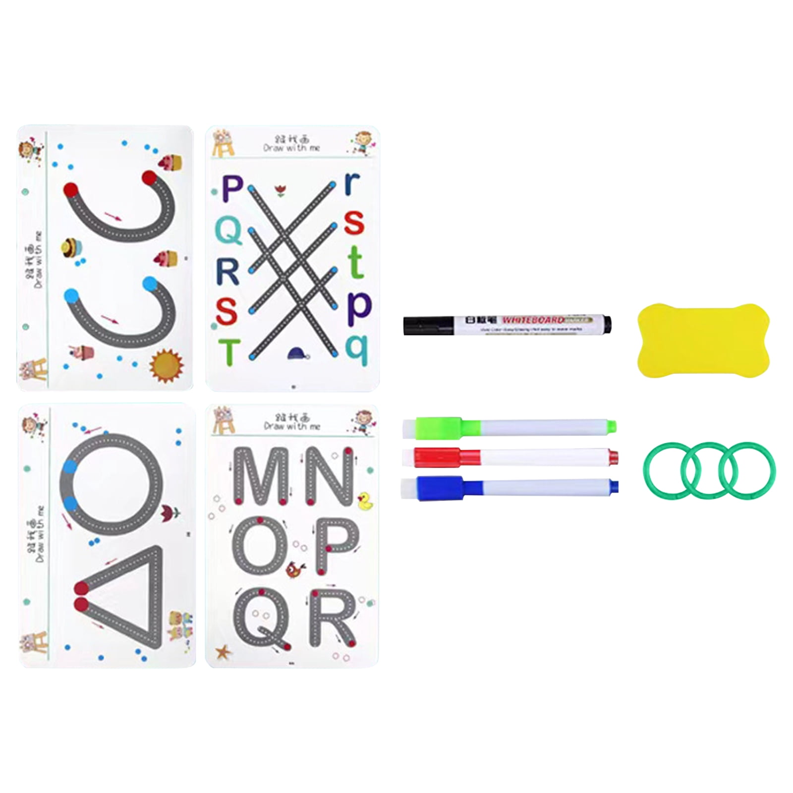 136Page Children Drawing Toy Pen Control Training Color Shape Math Game ...