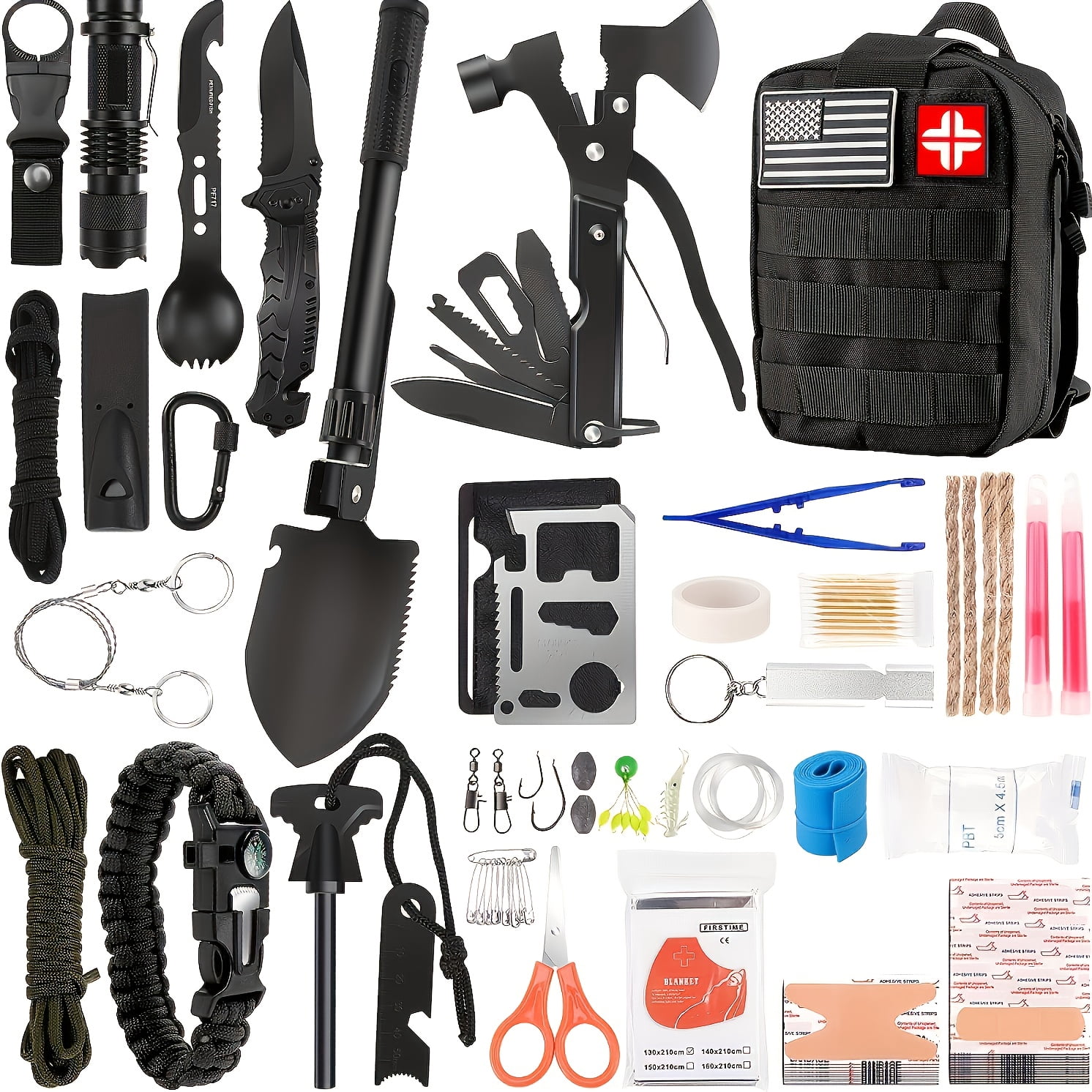 137/170 Pcs All-in-One Survival First Aid Kit - Molle System Outdoor ...