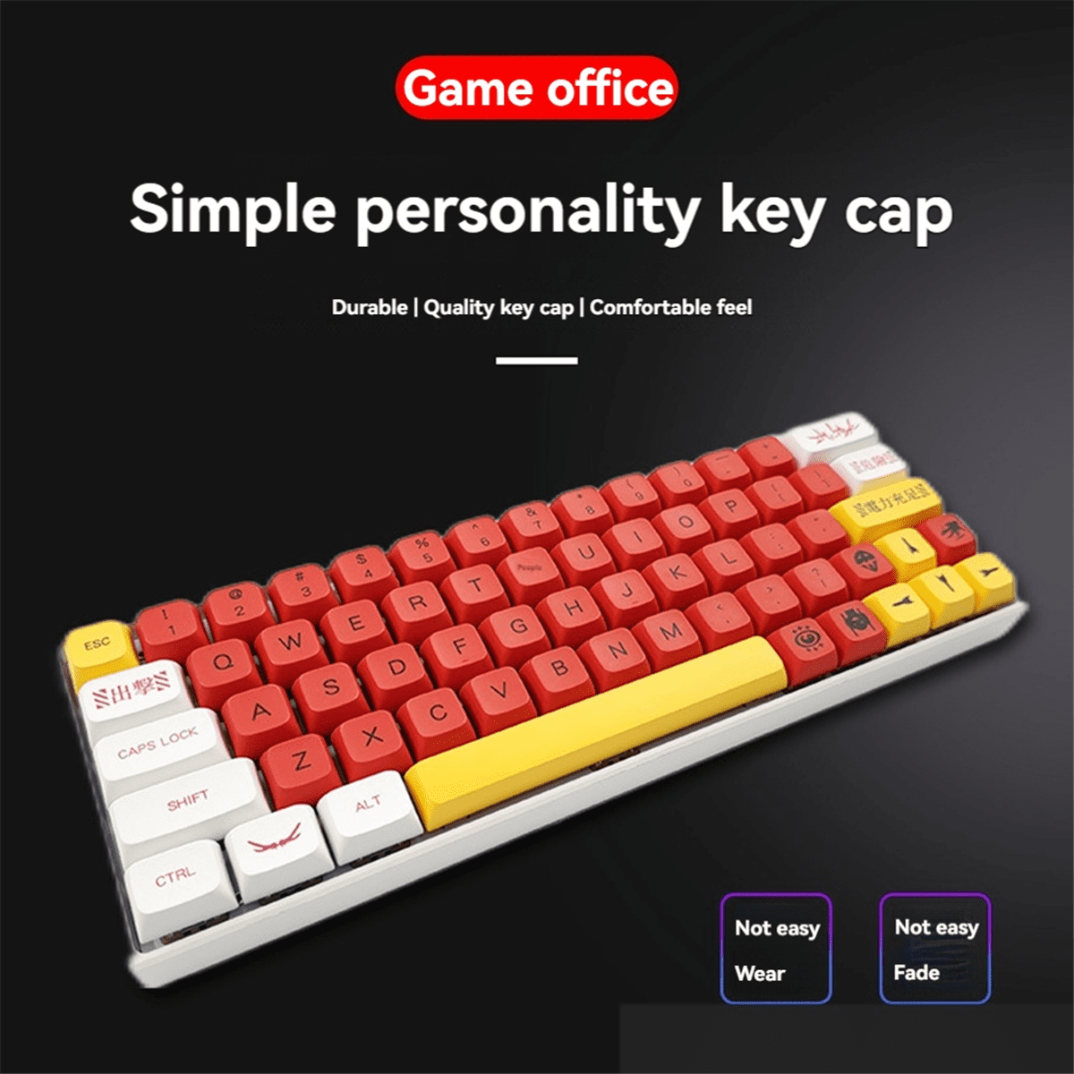 137 Keys Keycaps Hot Sublimation PBT Key Cap Fit Laptop PC Game Office ...
