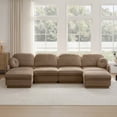 137" Oversize Chenille U-Shaped Sofa, Deep Seat Sofa Couch with Movable ...