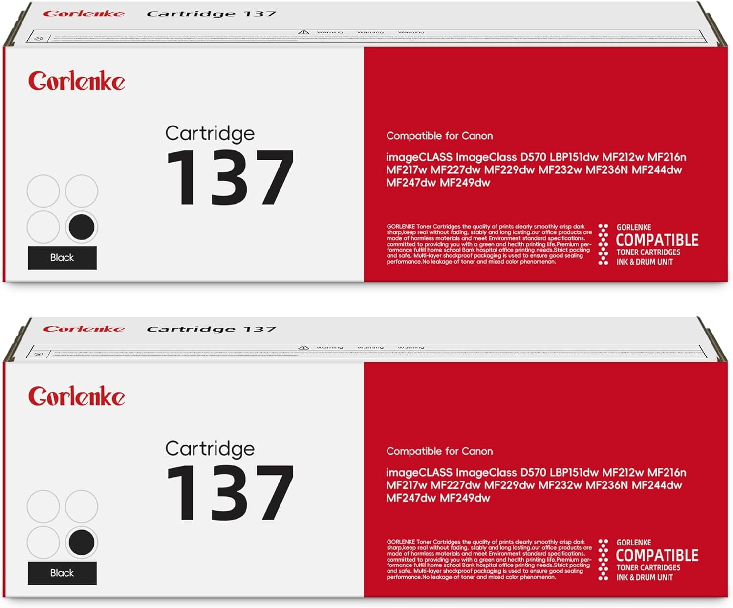 137 Toner Cartridge 137 Black CRG137 Replacement for Canon 137 Toner ...