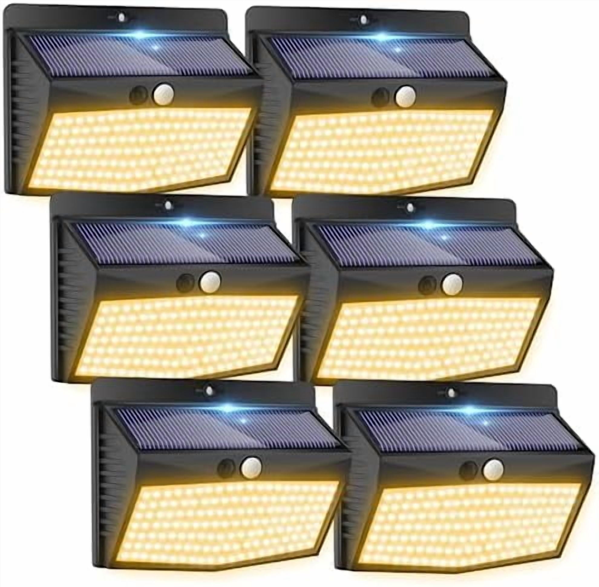 [138 LED/6 Packs] Solar Outdoor Motion Sensor Lights with 3 Lighting ...