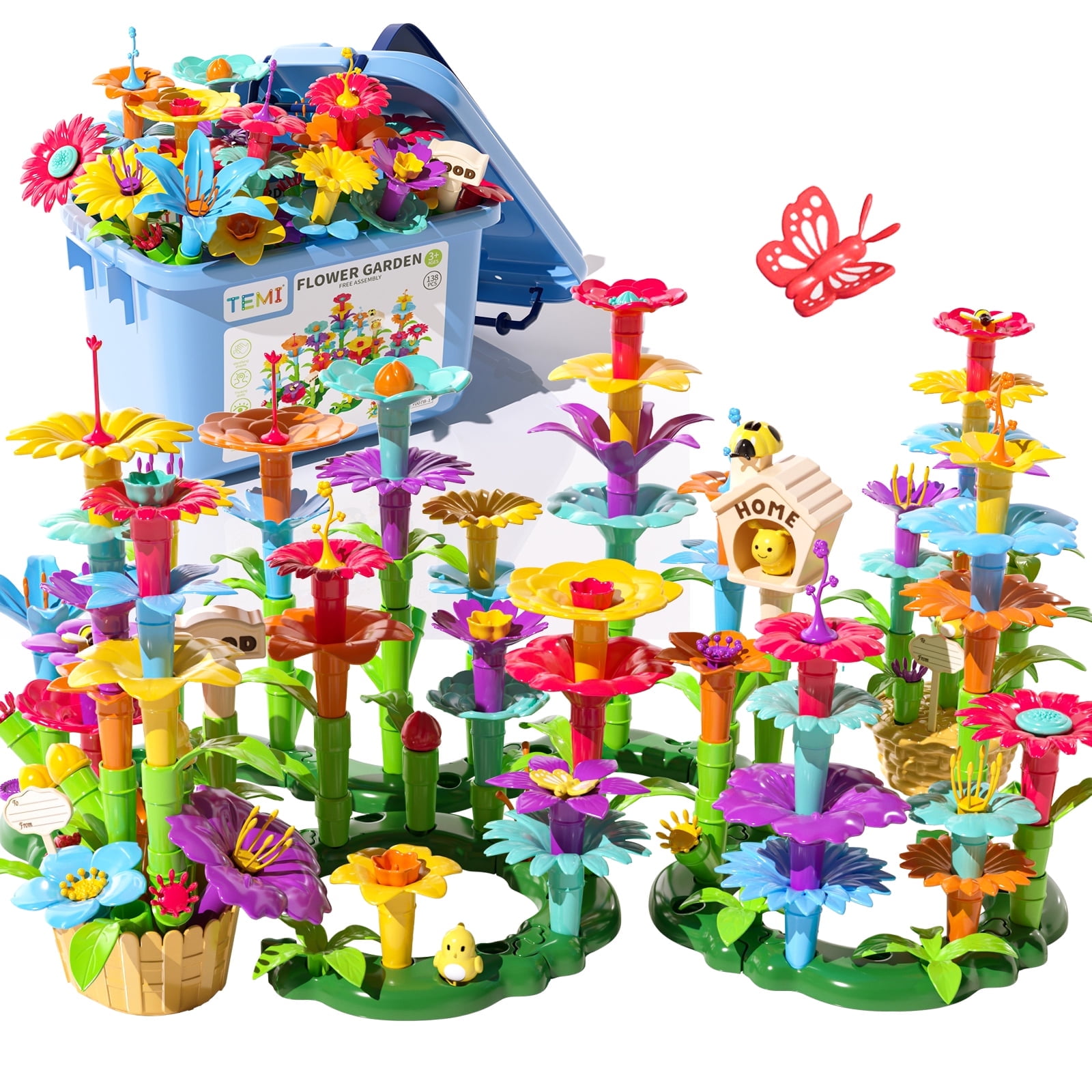 138 PCS Educational STEM Toy and Preschool Garden Play Set for Kids Age ...
