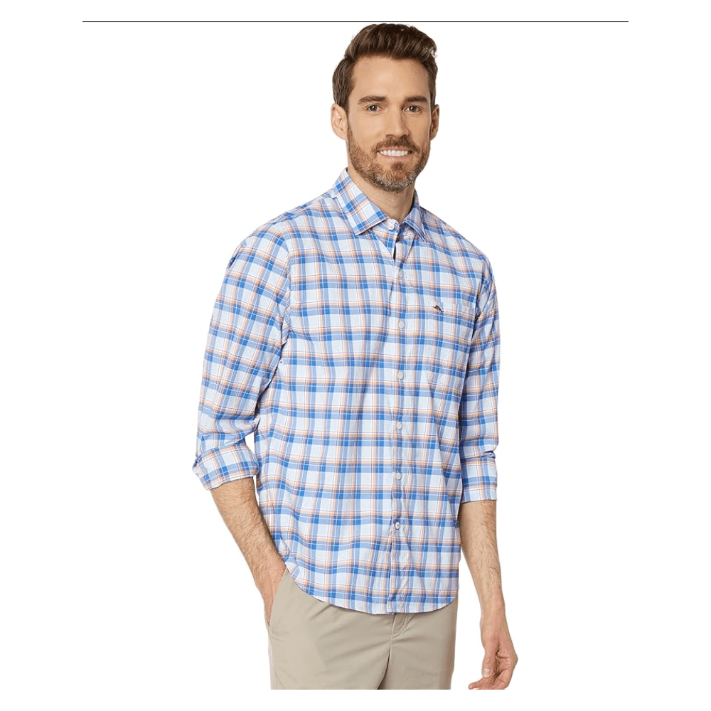 $138 Tommy Bahama Siesta Key Sisco Check Shirt, Dew Drop, XL. - Walmart.com
