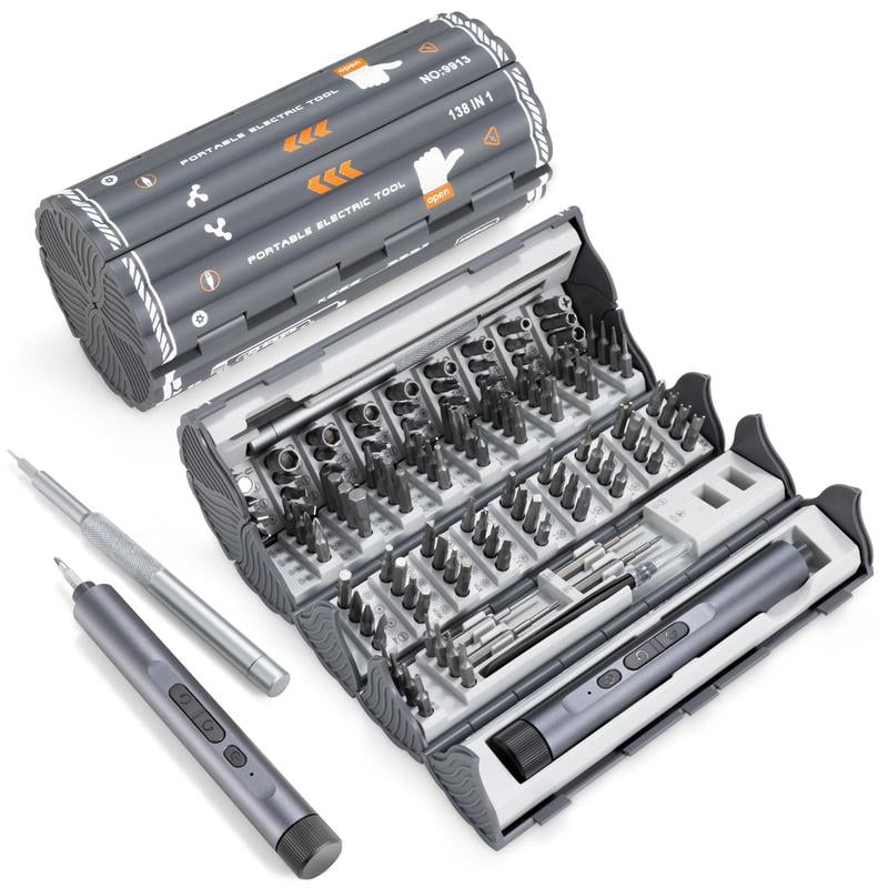 138-in-1 Precision Rechargeable Electric Screwdriver Set ...