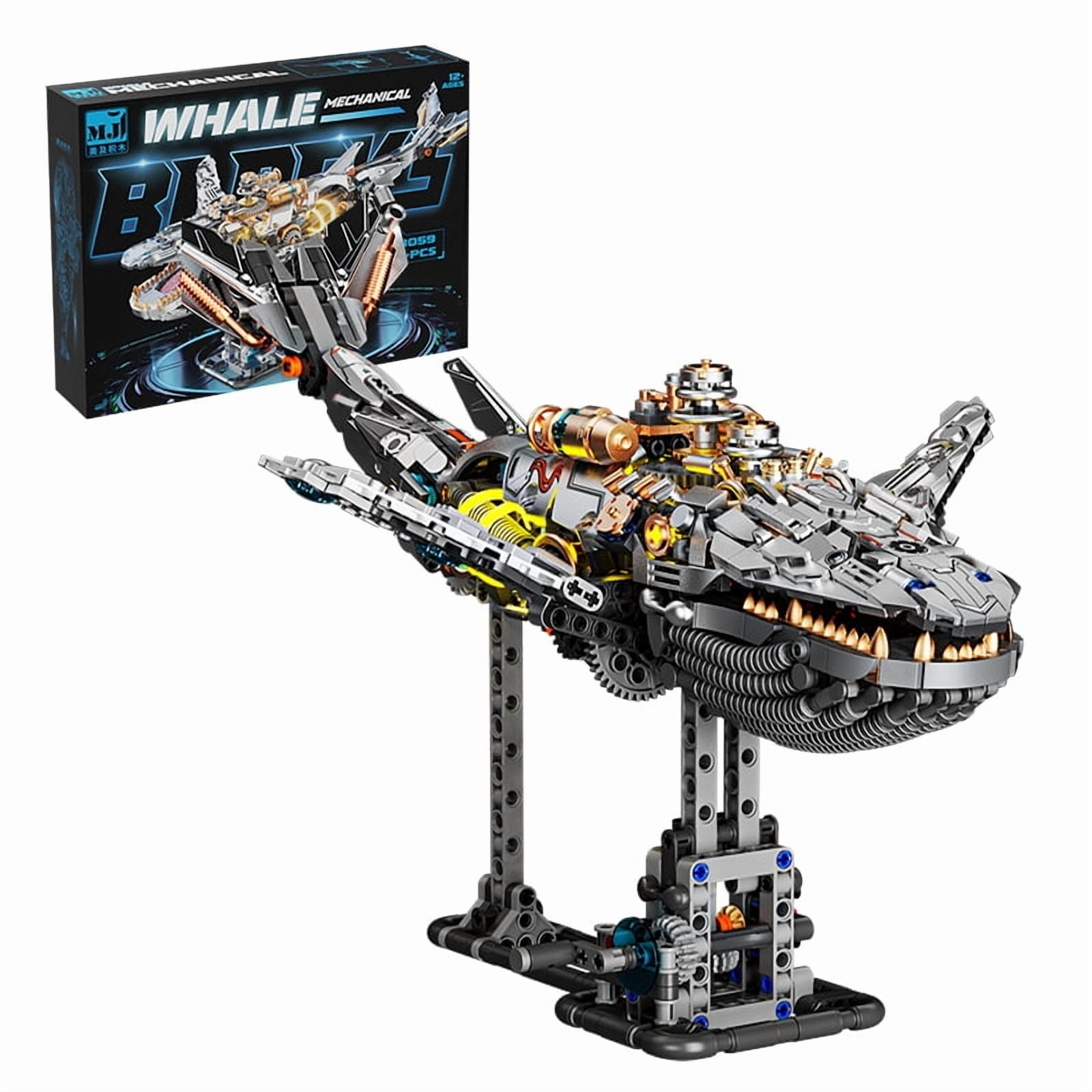1388PCS Mechanical Whale Building Block Joints Movable Ocean Overlord ...