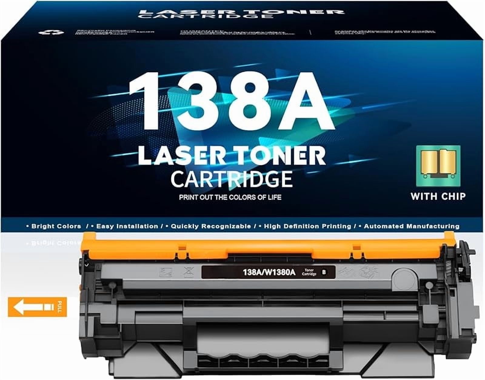 138A Toner Cartridge Black (with CHIP) Replacement for HP 138A W1380A ...