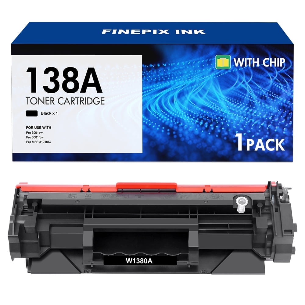 138A W1380A Black Toner Cartridge with Chip Compatible Replacement for HP 138A W1380A 138X ...