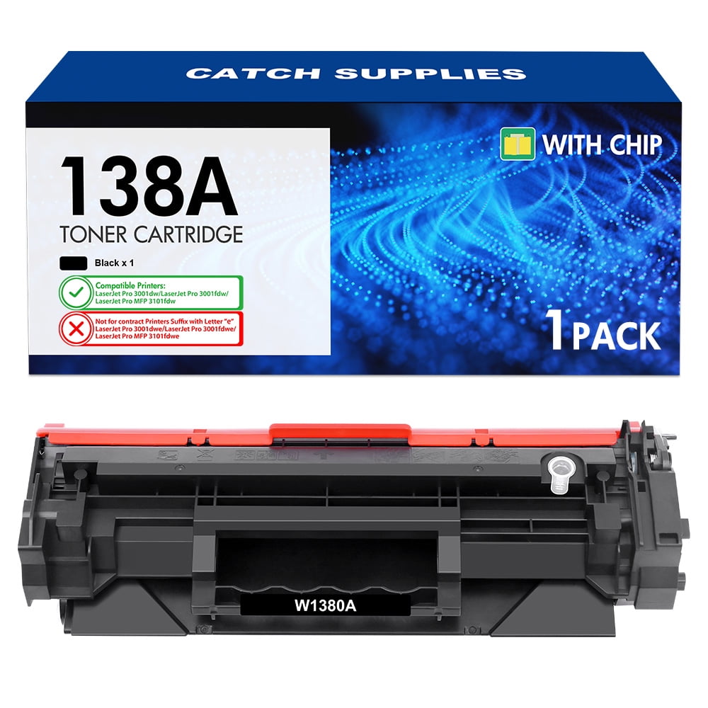 138A W1380A Black Toner Cartridge with Chip Compatible Replacement for ...