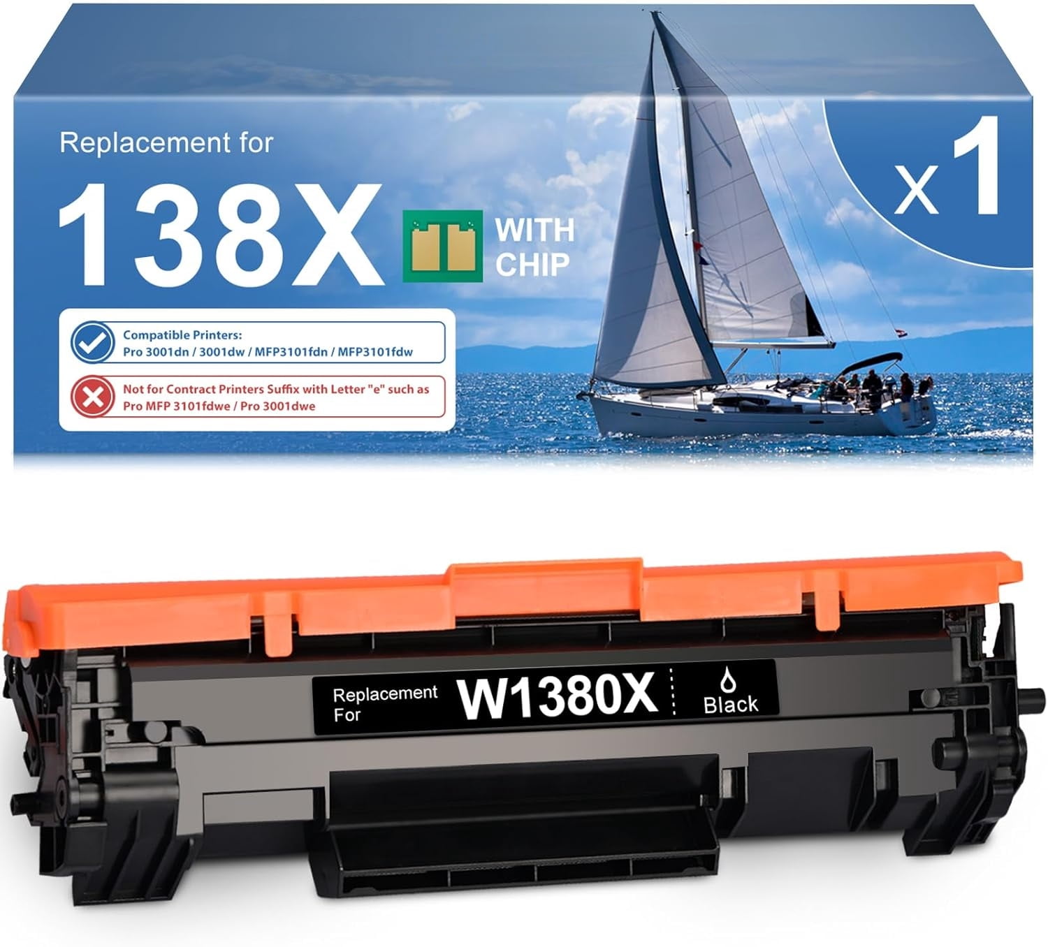 138X Black High Yield Toner Cartridge (with Chip) Compatible ...