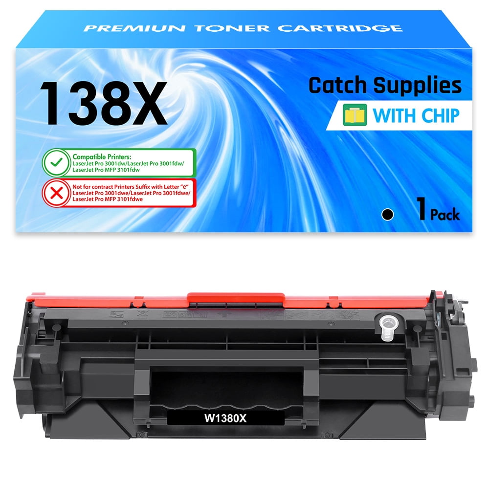 138X Black Toner Cartridge with Chip Compatible Replacement for HP 138A ...