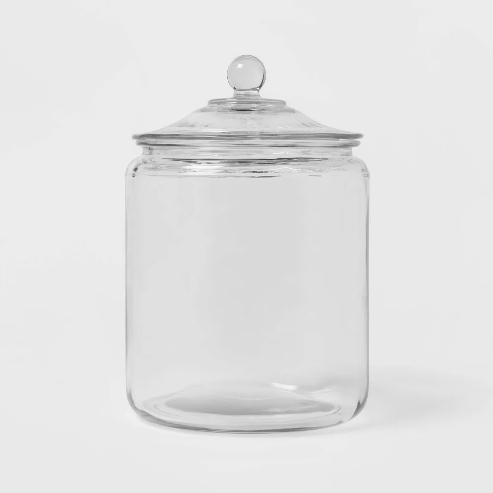 138oz Glass Jar and Lid : Clear Glass Container, Cookie & Candy Storage ...