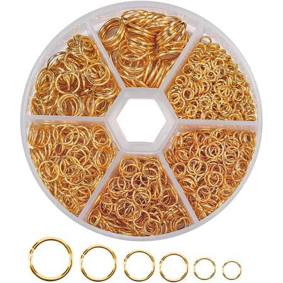 1390 Pcs Ring Connectors Metal Open Jump Rings Set Golden 304 Stainless ...