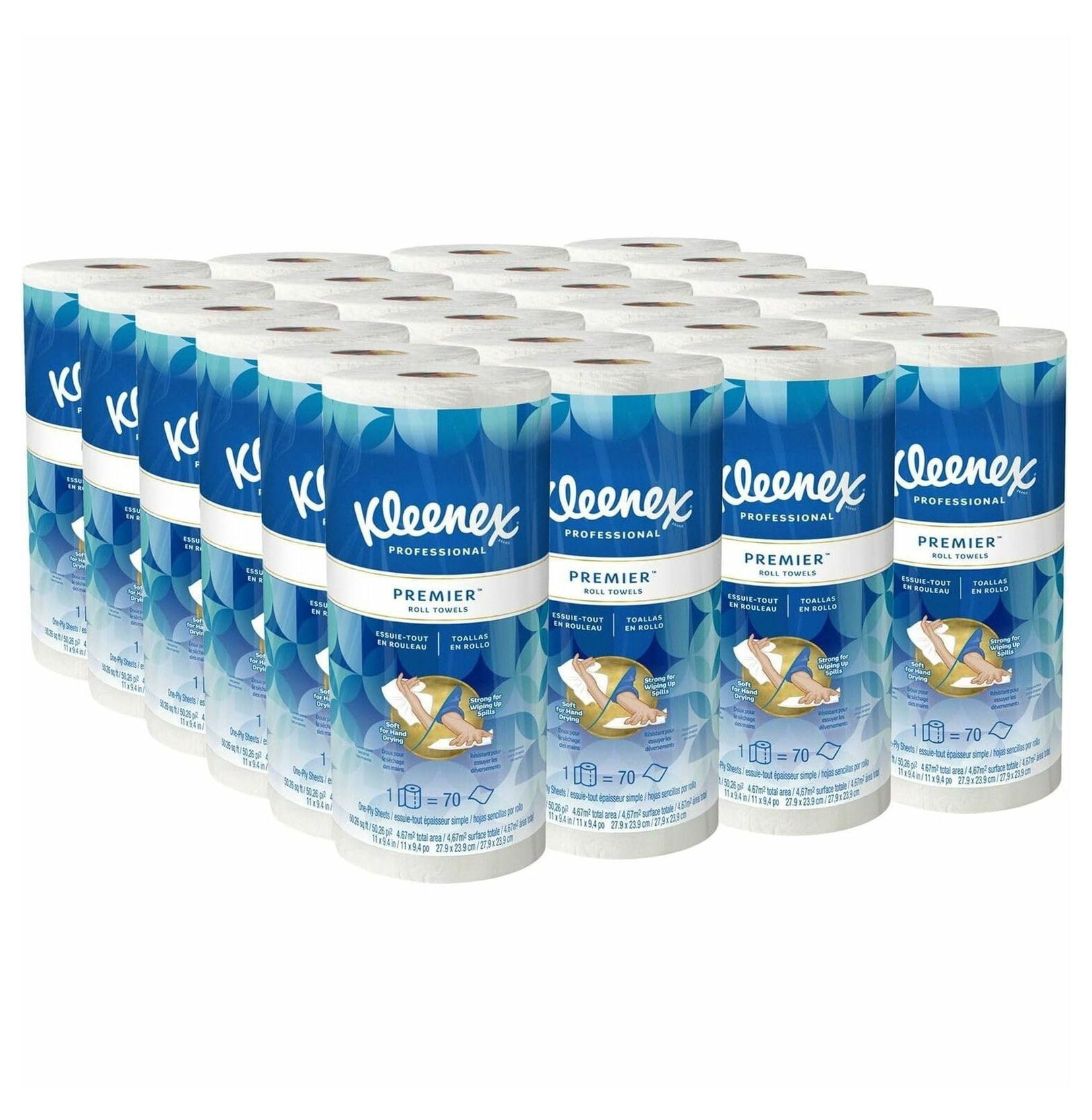 13964 Premiere Kitchen Roll Towels, White, 70 per Roll (Case of 24 ...
