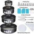 139PCS Springform Cake Pan Set - 4 Non-stick Cheesecake Pans with ...