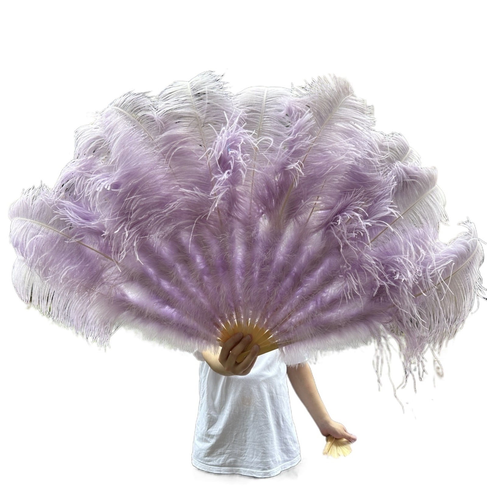 13Bones Ostrich Feather Fan Stages Performance Carnival Show Accessory ...
