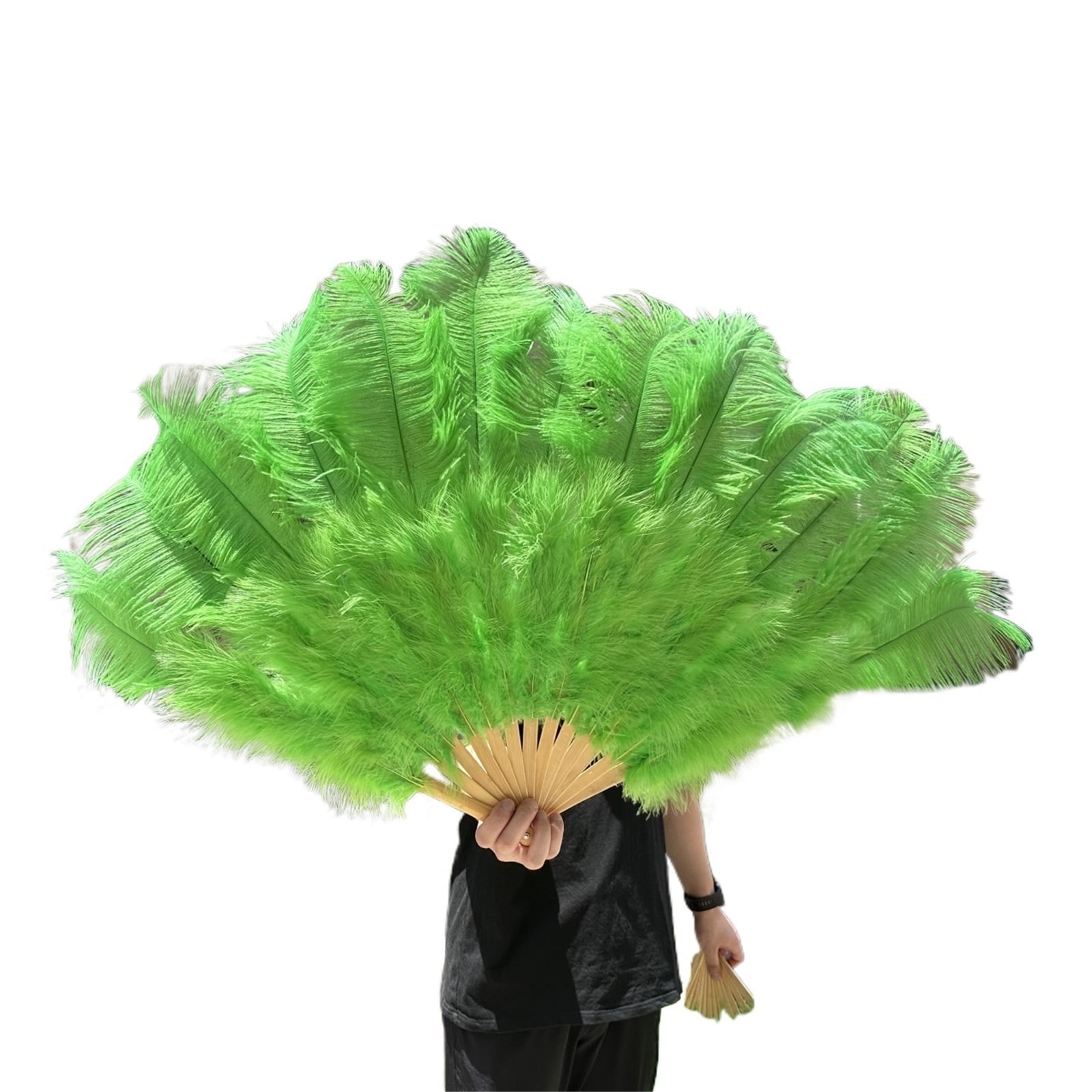 13Bones Ostrich Feather Fan Stages Performance Carnival Show Accessory ...