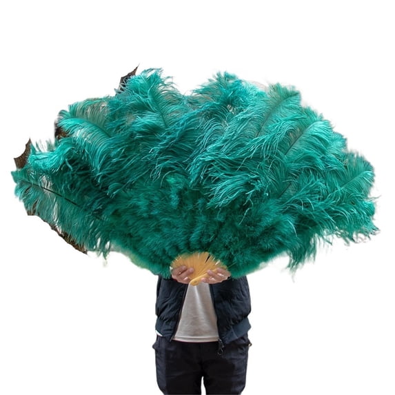 13Bones Ostrich Feather Fan Stages Performance Carnival Show Accessory ...