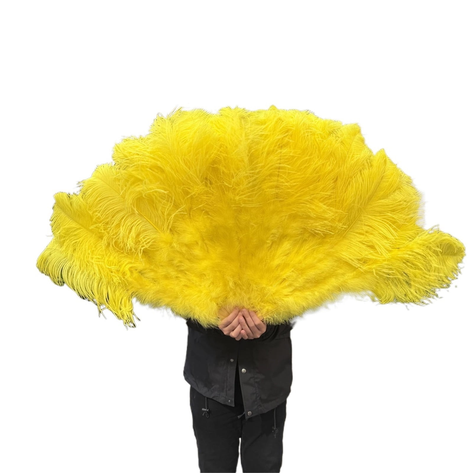 13Bones Ostrich Feather Fan Stages Performance Carnival Show Accessory ...