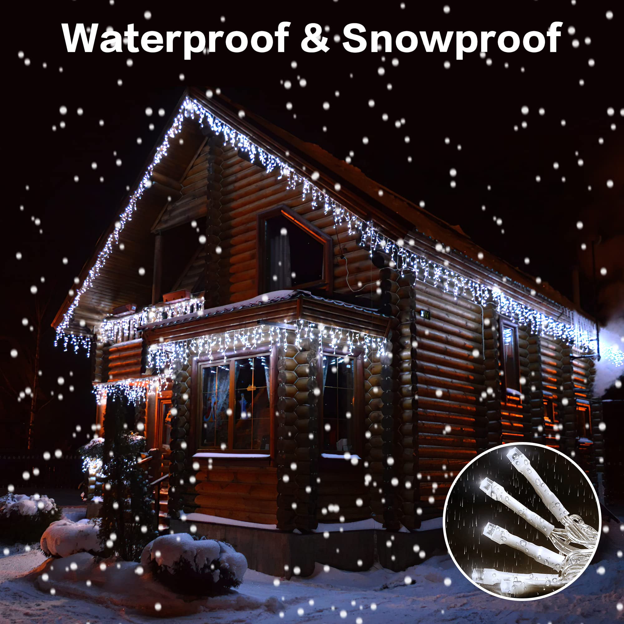 13FT Christmas Outdoor String Lights, Extendable LED Waterproof Fairy ...