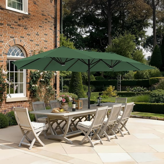 13FT Outdoor Umbrella for Patio, Double sided Pool Umbrellas with Fade ...