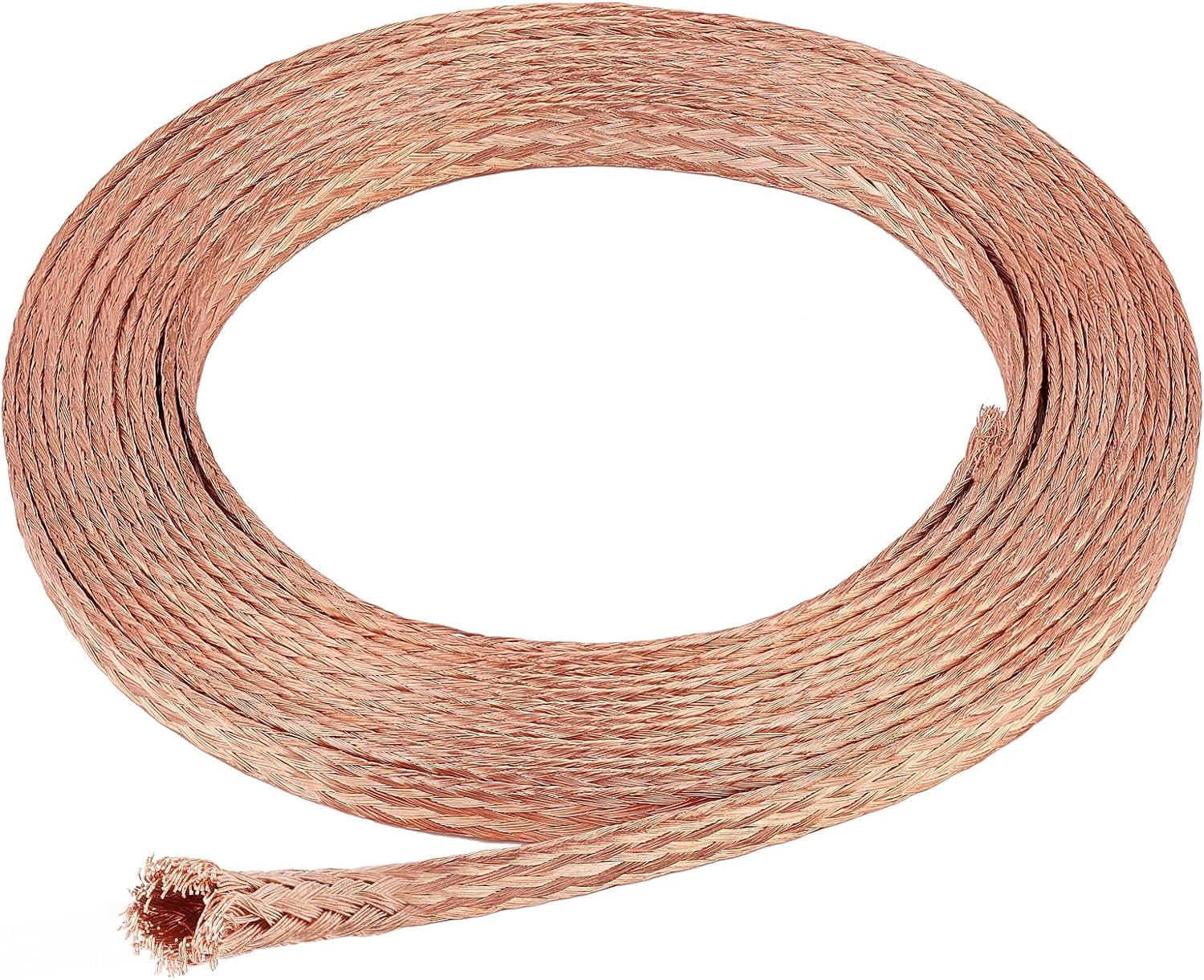 13Ft 9mm Flat Copper Braided Ground Strap Wire Braided Pure Copper Wire ...