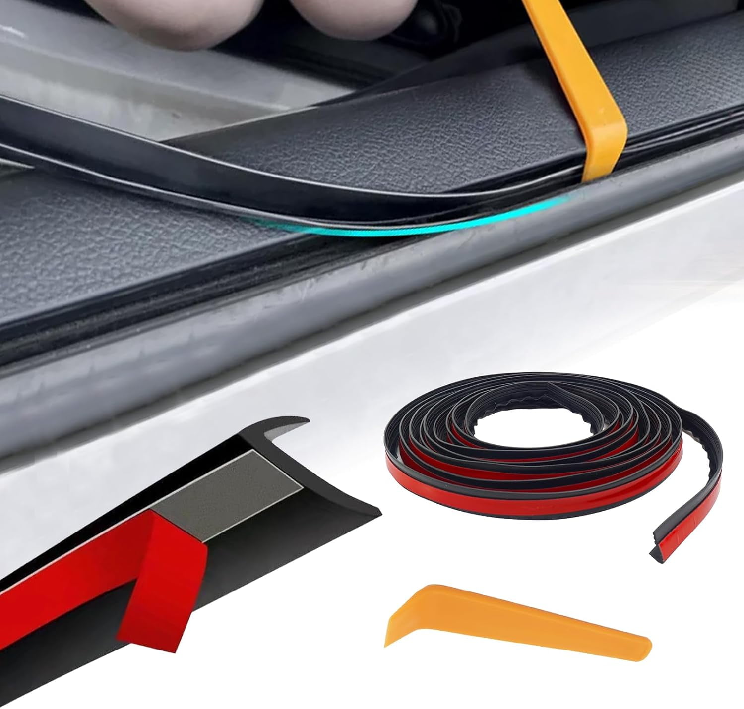13Ft Car Window Seal Strip, Car Door Rubber Seal Strip Universal V ...
