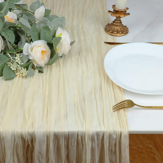 13Ft Cream Cheesecloth Table Runner, 160inch Long Cheese Cloth Boho ...