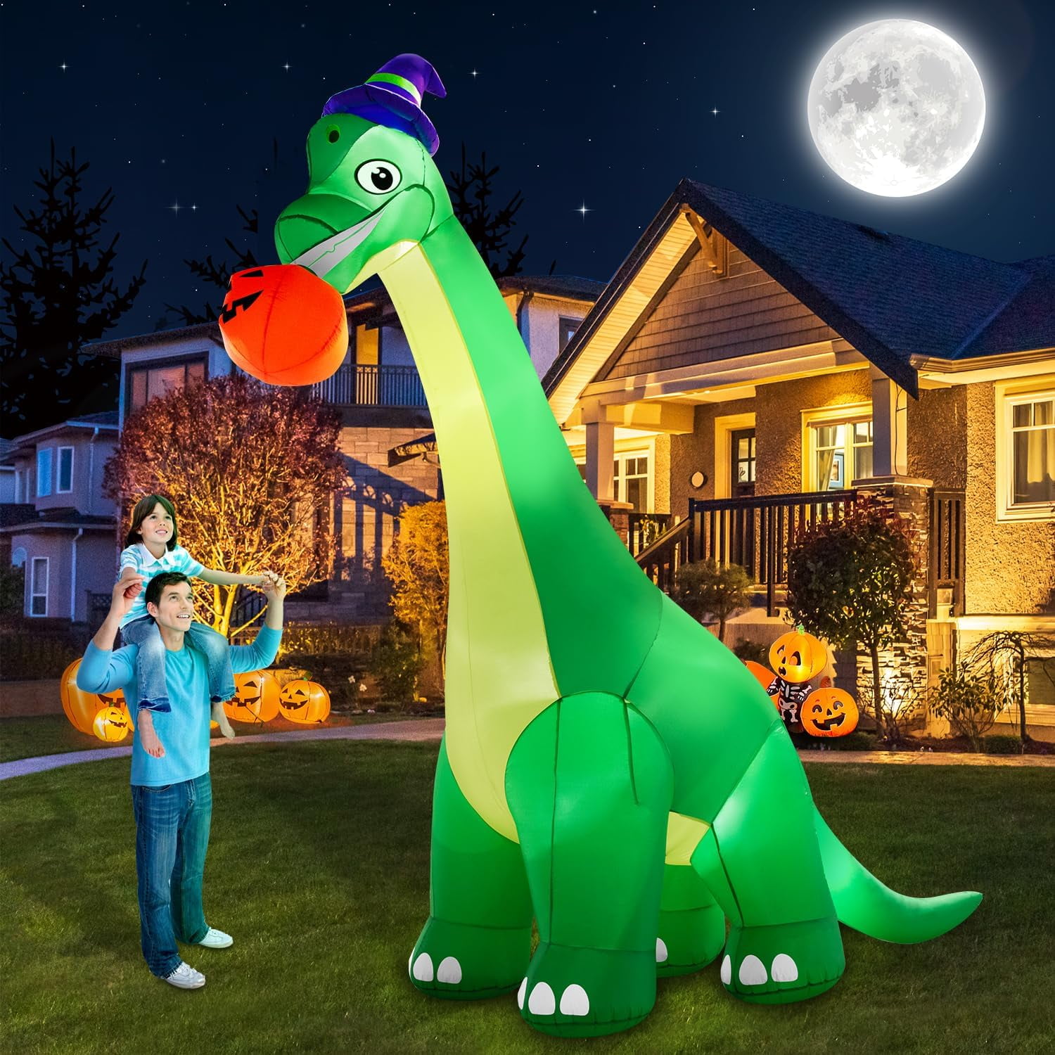 13Ft Giant Halloween Dinosaur Inflatable Decorations, Bite Large ...