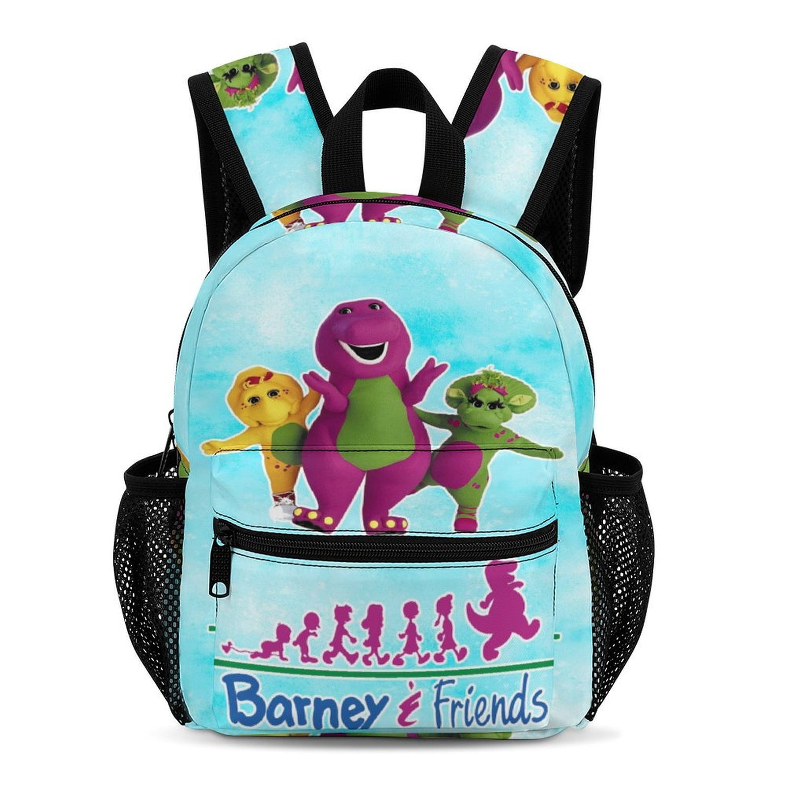 13In Barney Dinosaur Friends Backpack Front Pocket Knapsack Daypack ...