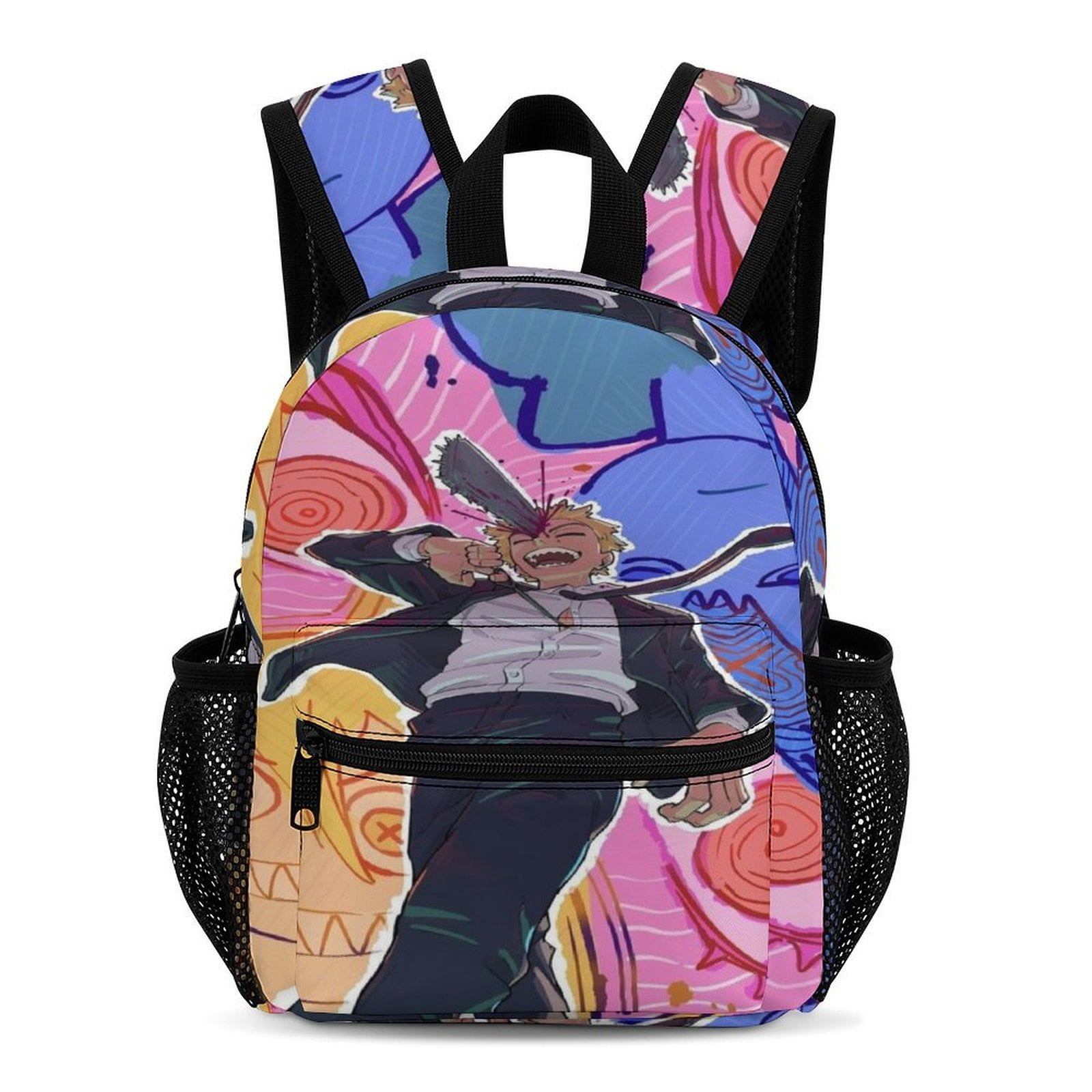 13In Chainsaw Orange Men Backpack Front Pocket Small Knapsack Cartoon ...