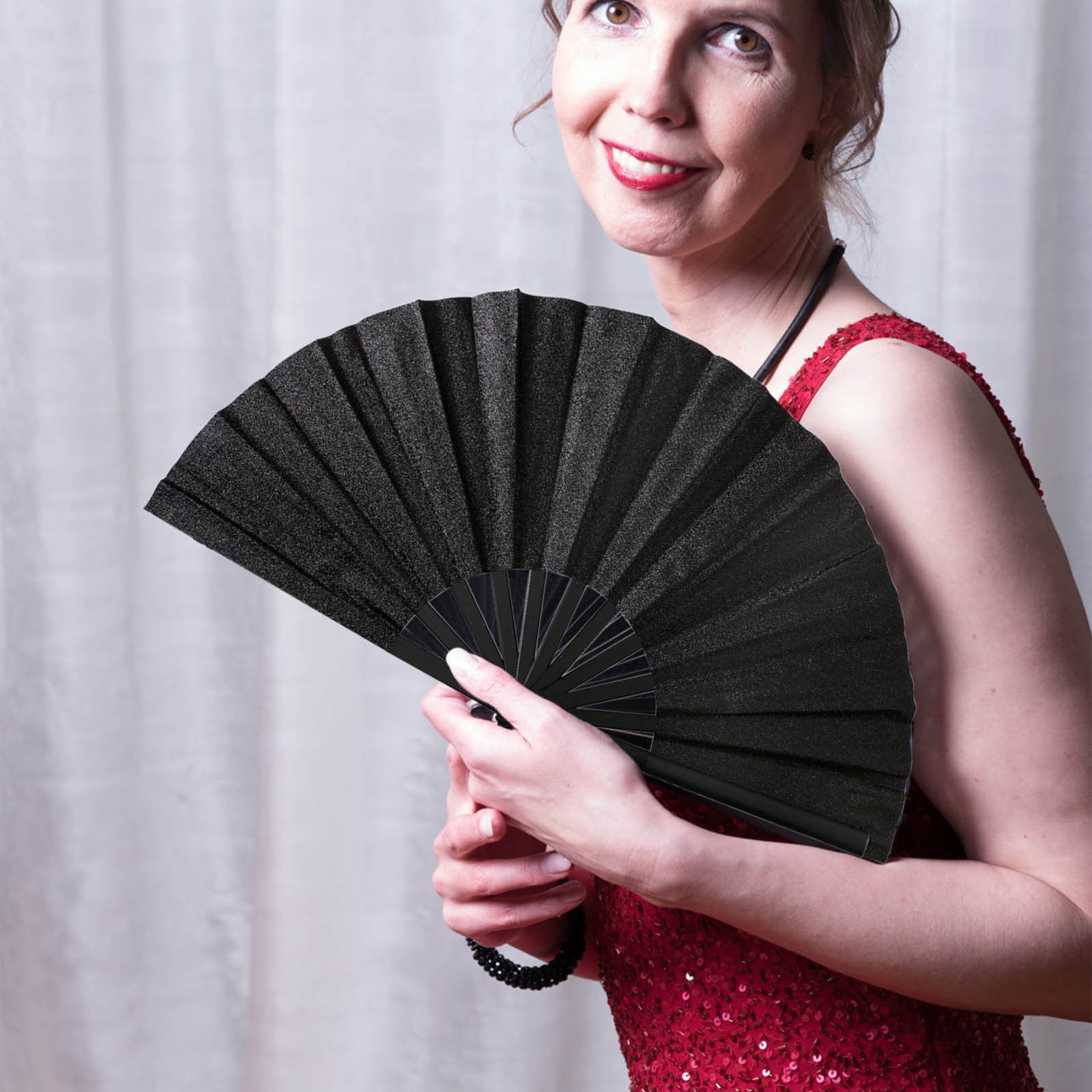 13In Large Holographic Folding Hand Fan, Boots on The Ground Fan, Fans ...