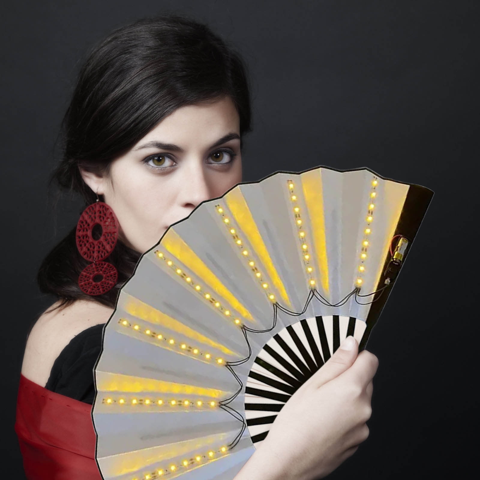 13In Luminous Large Holographic Folding Hand Fan, Boots on The Ground ...