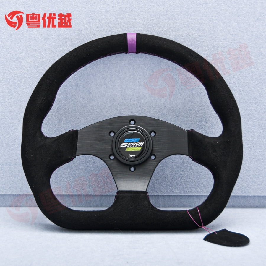 13Inch D Shape Car SIM JDM Racing Sports Steering Wheel Suede Leather ...