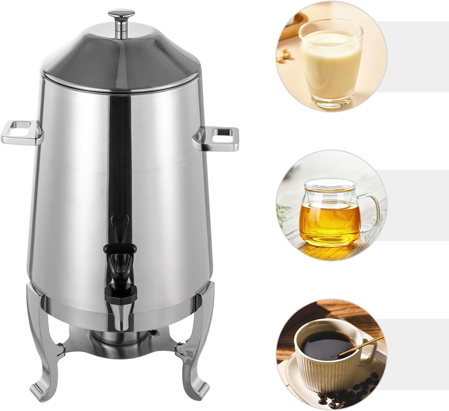 13L/3.43Gal Hot Beverage Dispenser Stainless Steel Coffee Chafer Urn ...