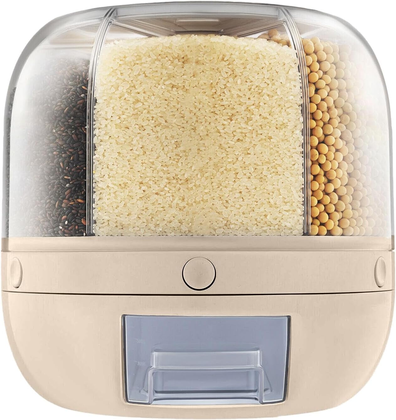 13Lbs large Grain Dispenser and Storage Container, 360° Rotating Rice ...