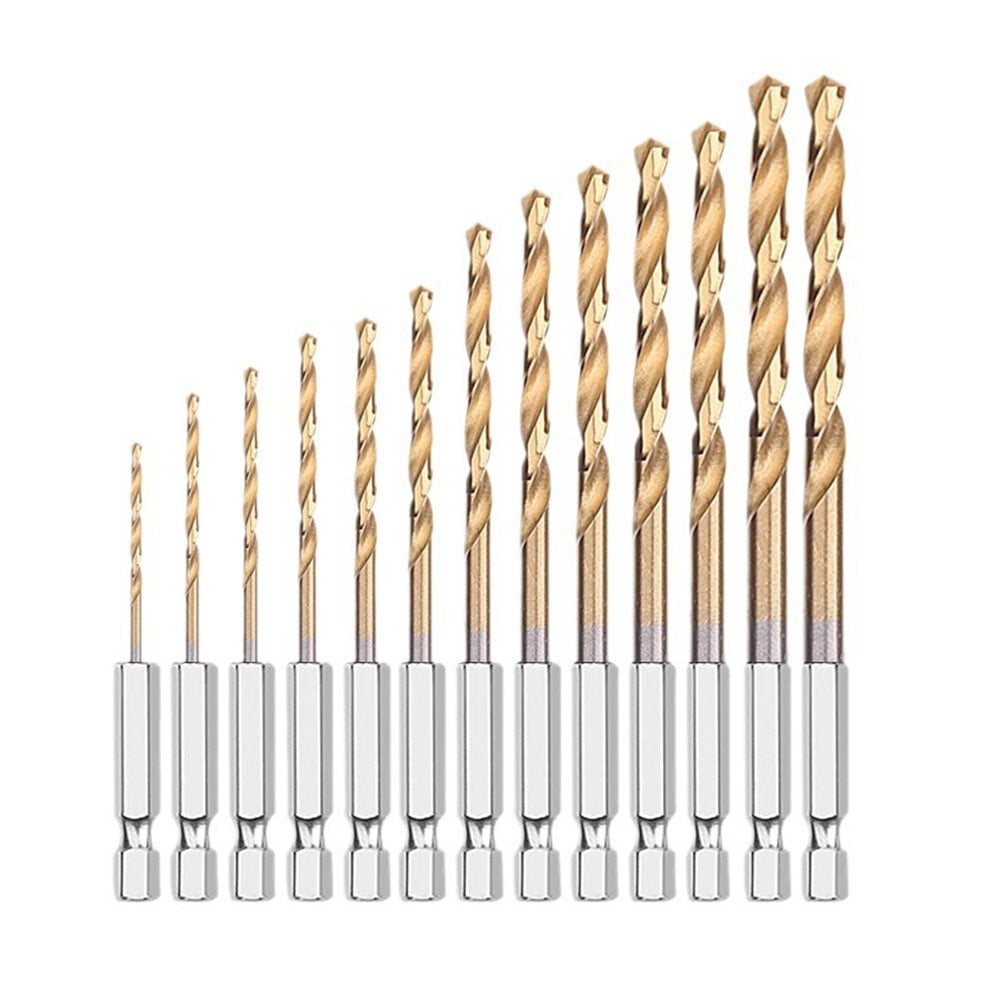 13PCS 60-120mm Hexagonal Shank Drill Bit Set For Drill Wood Glue ...