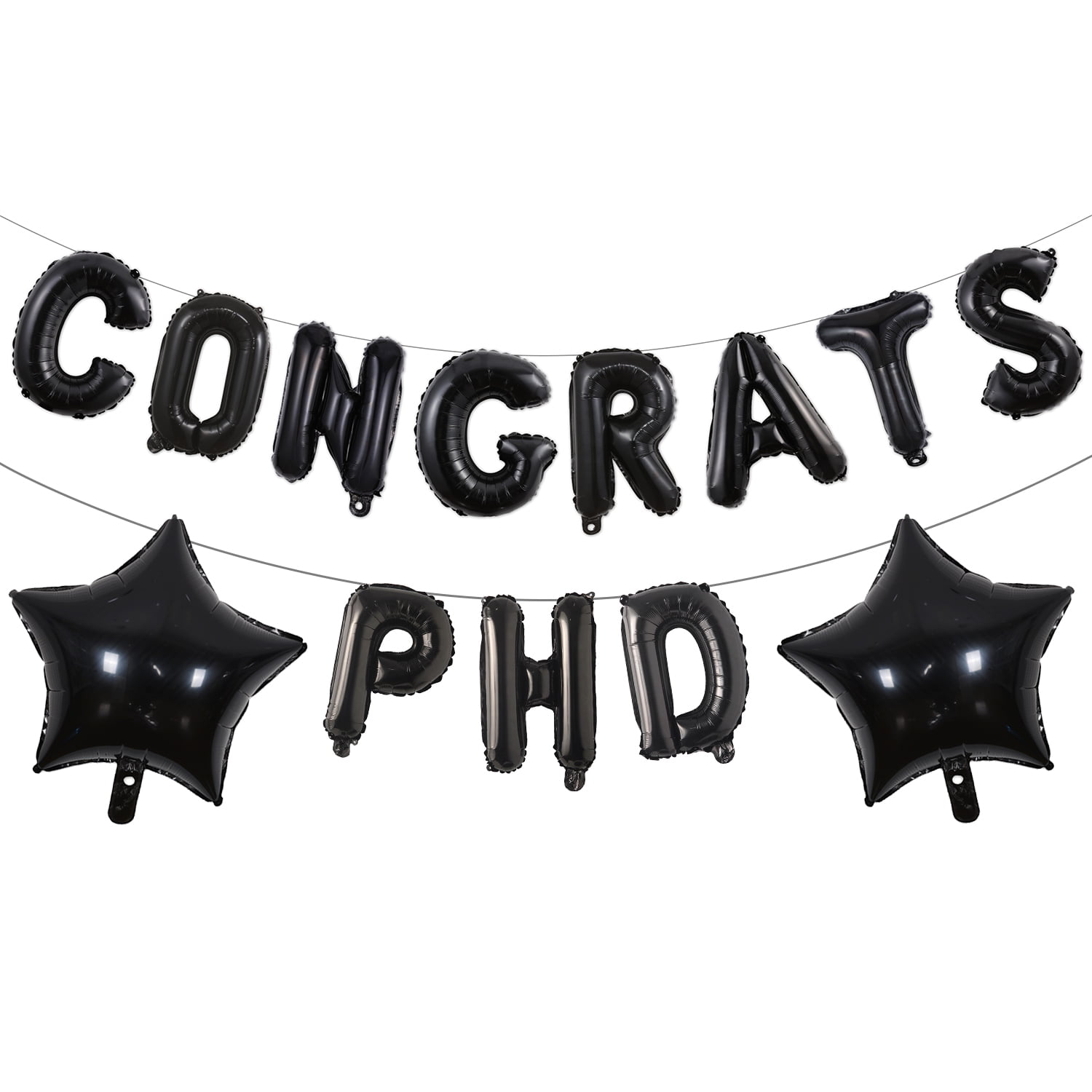 13PCS Black Connectors PHD Balloons Banner for Doctoral Graduation ...