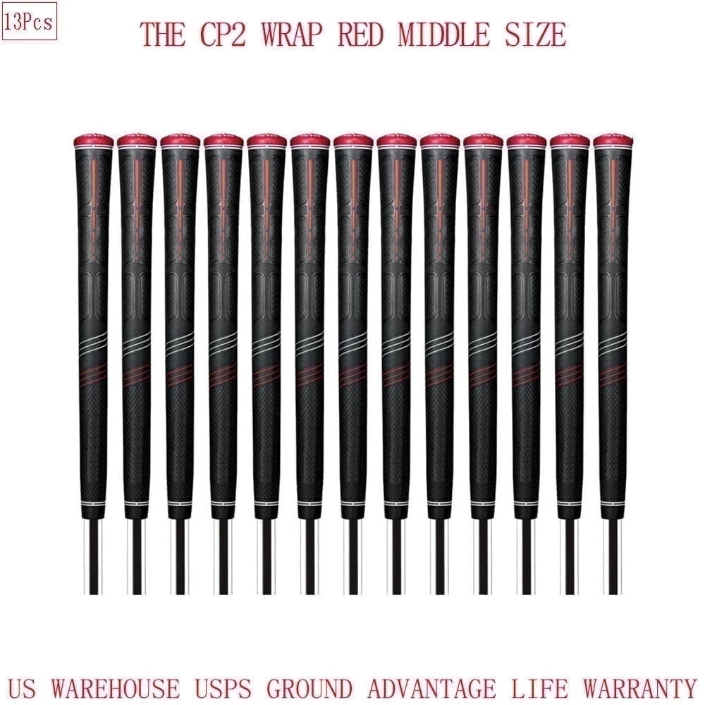 13x CP2 Pro Golf Club Grip Tacky Feel Midsize Red Rubber Unbranded ...