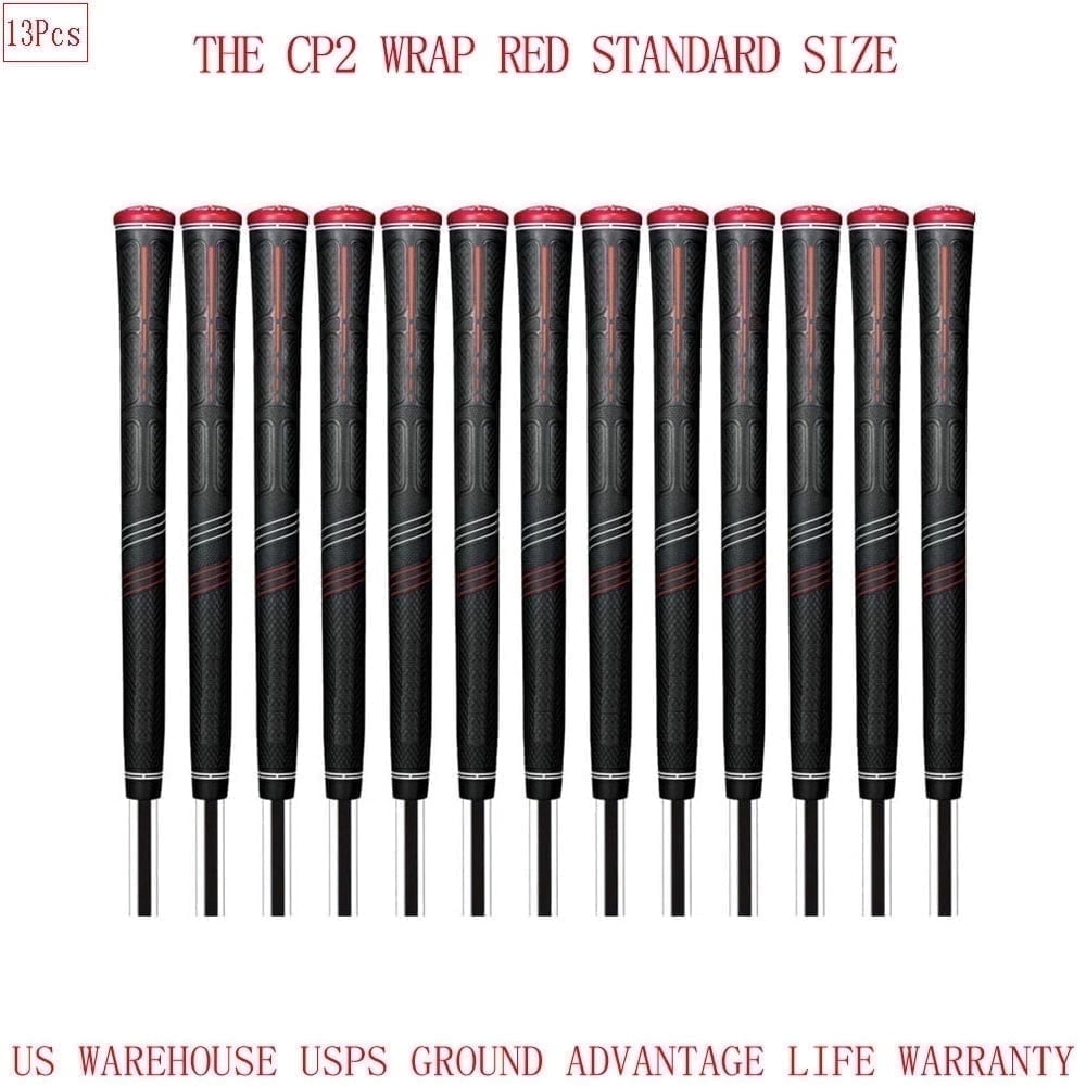 13PCS CP2 Pro Golf Club Grip Tacky Feel Standard Red Rubber 60R ...