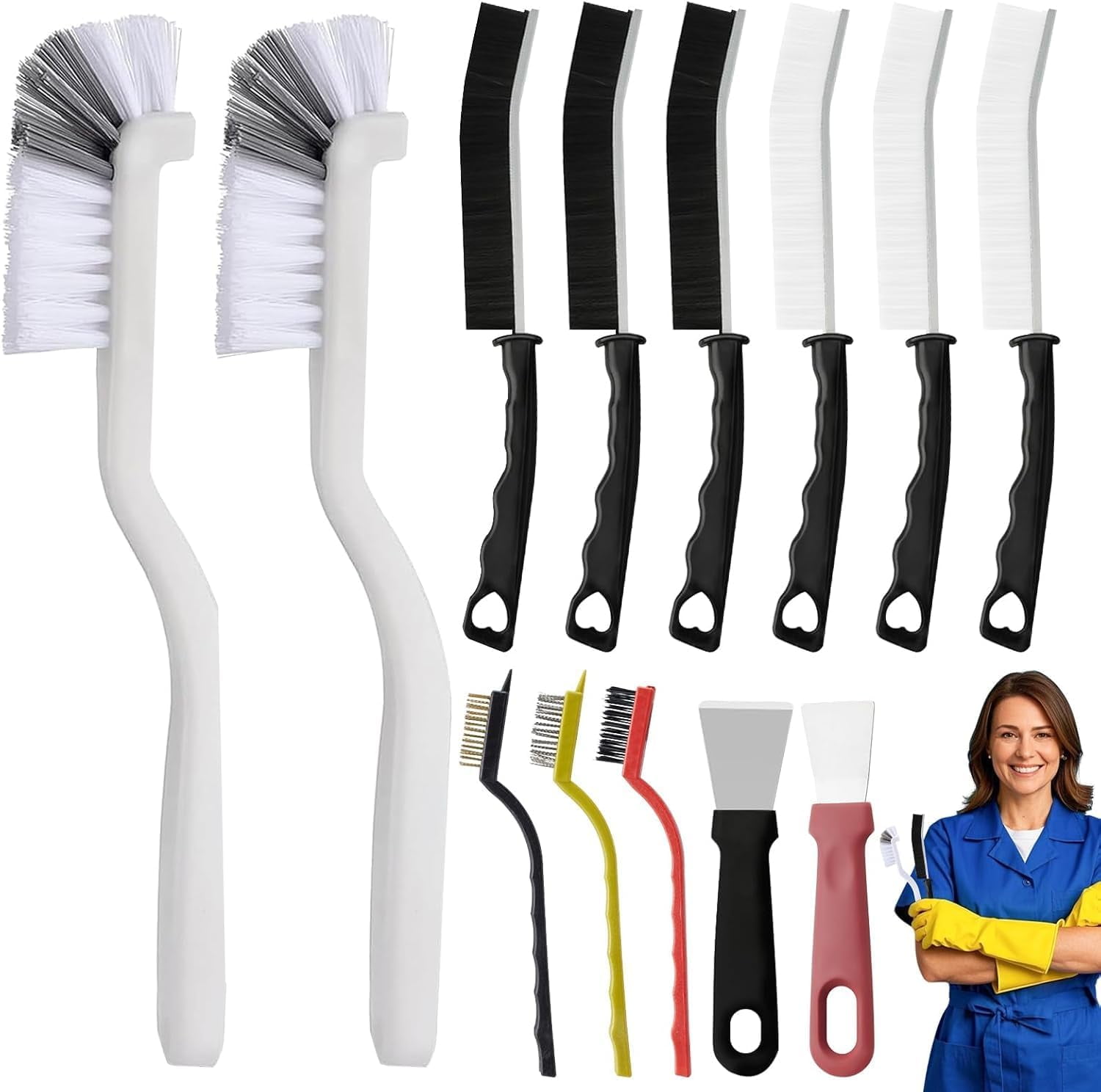 13PCS Crevice Cleaning Brush Set,Multifunctional Cleaning Brush Tools ...