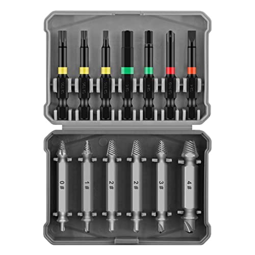 13PCS Damaged Screw Extractor Kit Broken Bolt Extractor and Screw ...