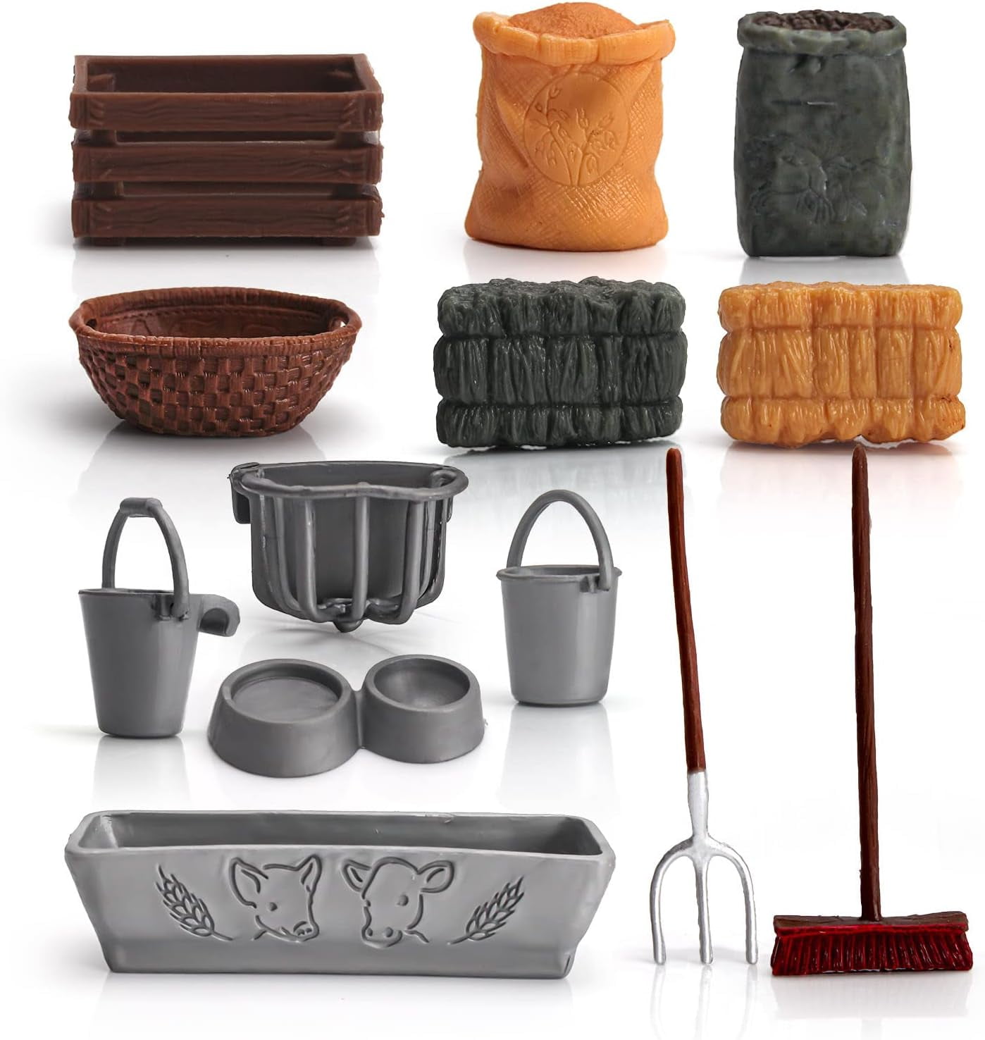 13PCS Farm Toys Feed Barn Food Accessories Toy Farm Tools Set for ...