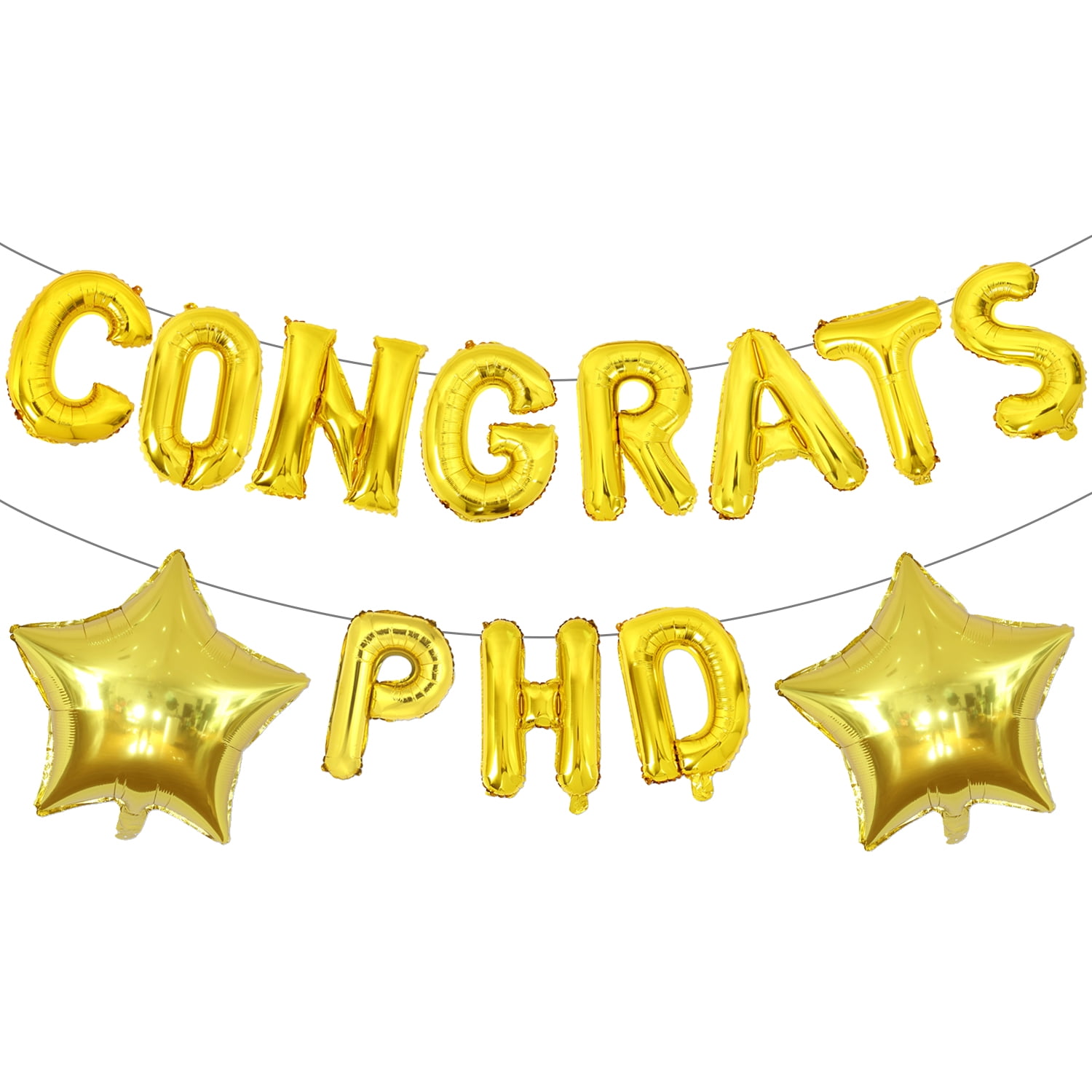 13PCS Gold Connectors PHD Balloons Banner for Doctoral Graduation Party ...