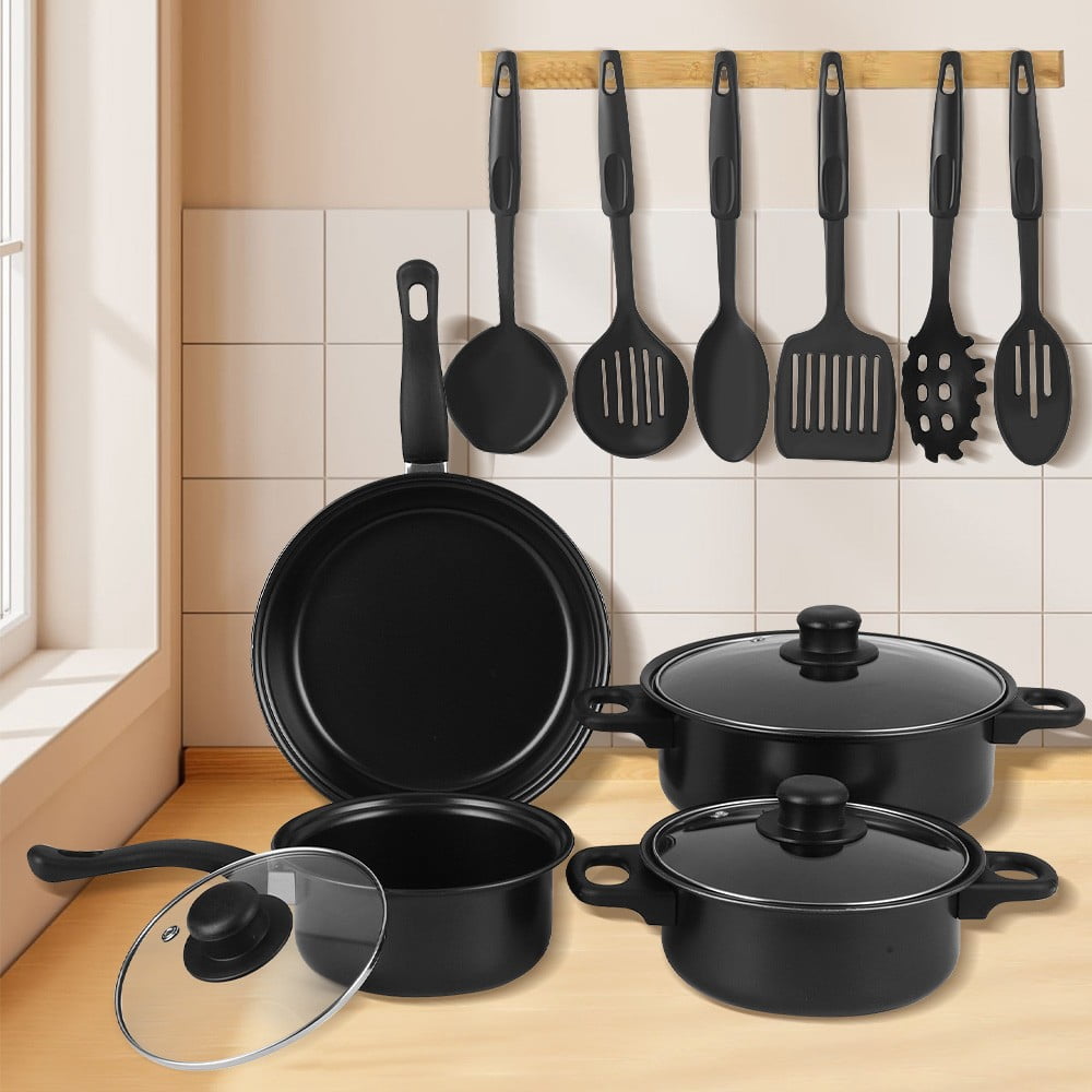 13PCS Kitchen Pots & Pans Set Nonstick Induction Cookware Utensils Pot ...