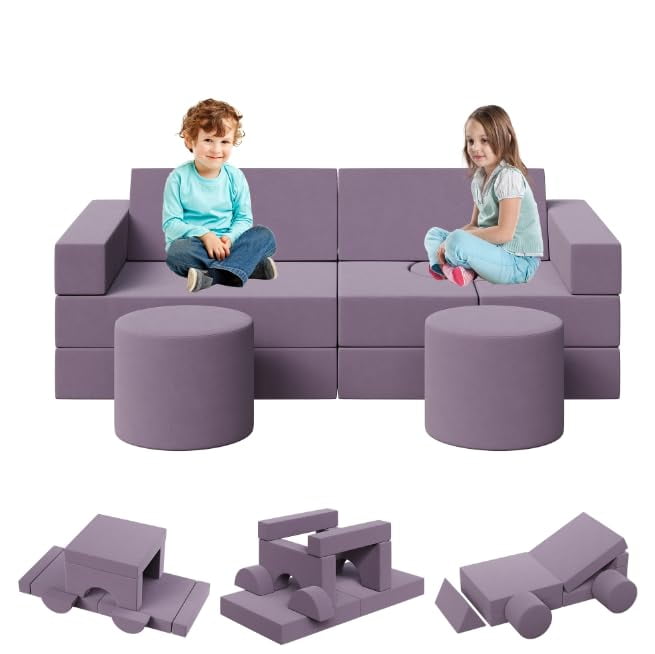 13PCS Modular Play Couch for Toddler Kids Playroom Bedroom,Kids Modular ...