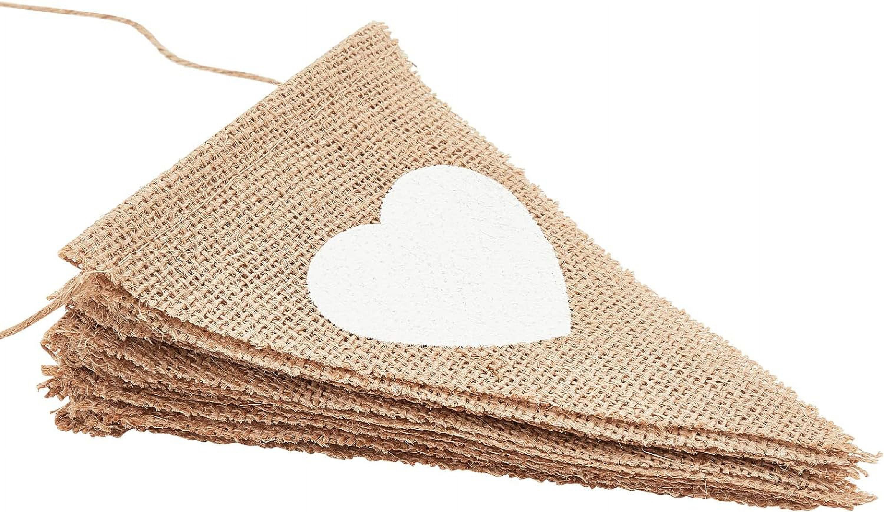 13PCS Plain Burlap Bunting Banner 9.2FT(2.8M) Triangle Flags DIY Burlap ...