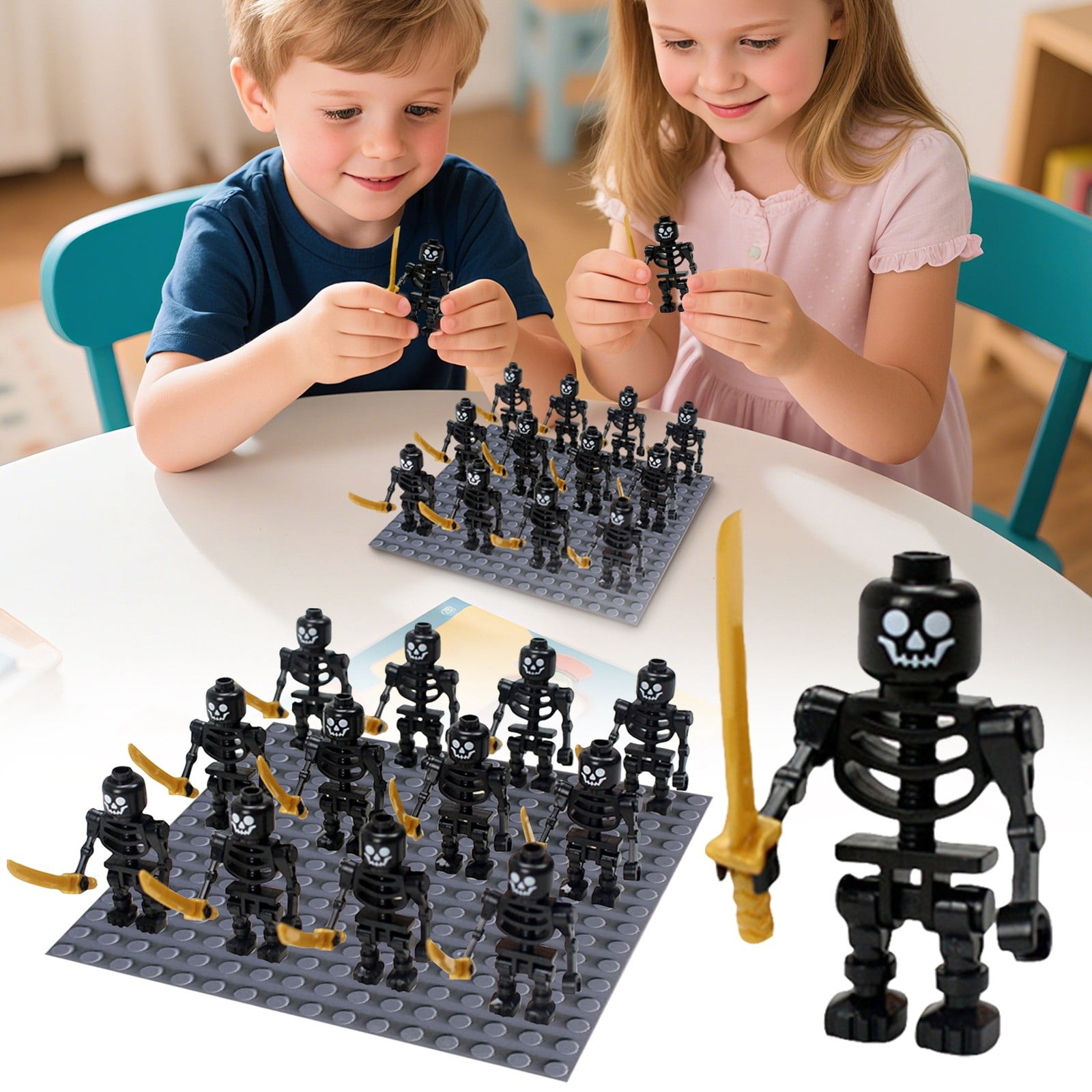 13PCS Skeleton Army Building Blocks Minifigure Set 1.7Inch Skeleton ...