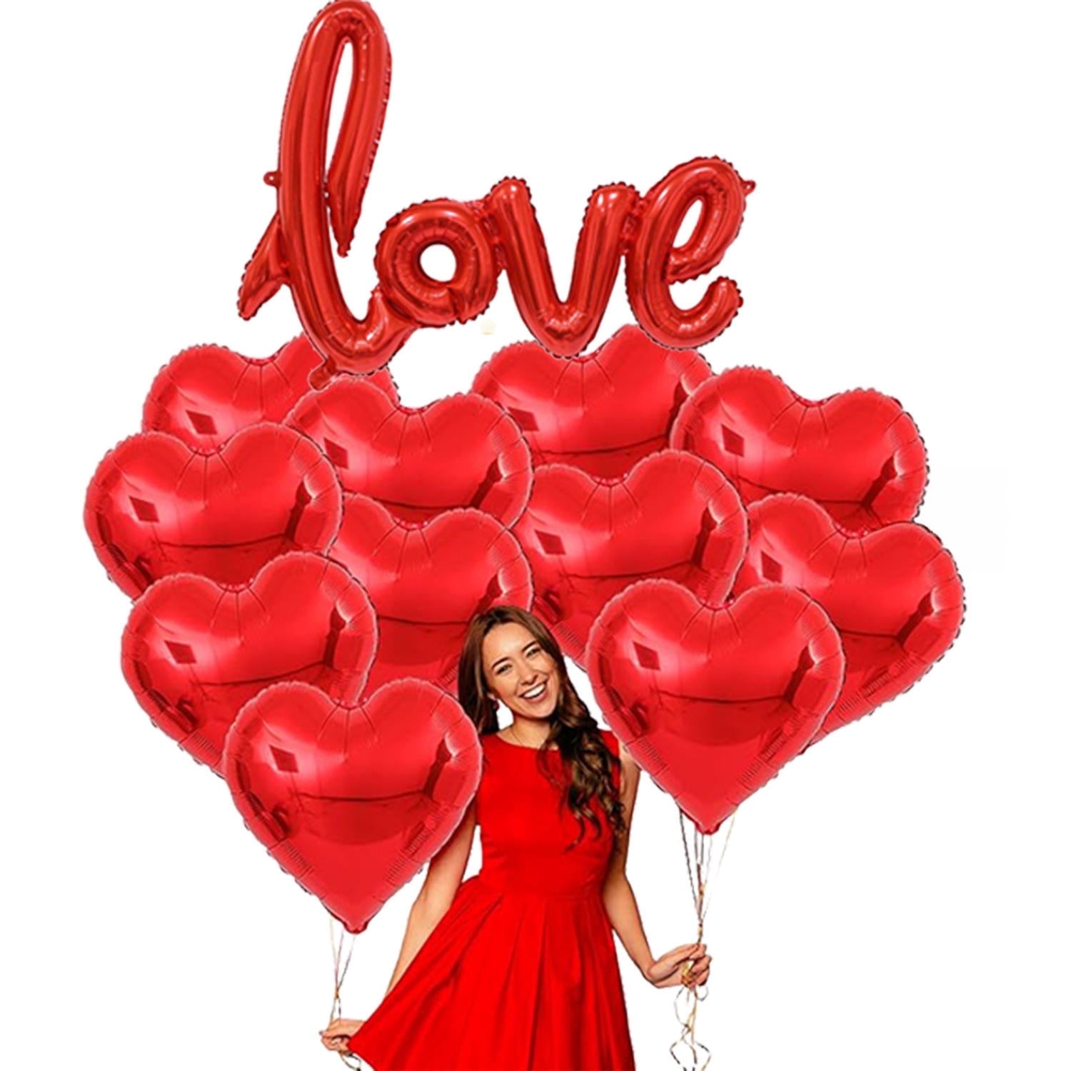 13 PCS Valentine's day Balloons Heart Balloons Love Letters Balloon ...