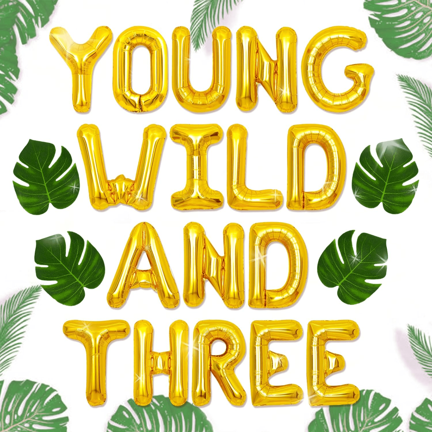 13PCS Young Wild and Three Balloon Young Wild and Three Banner Young ...